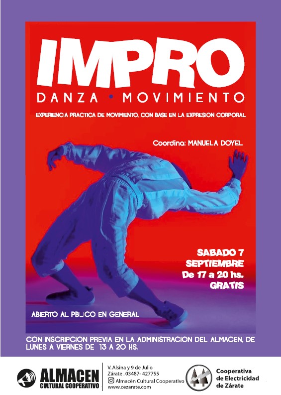 Danza impro – sab 7 de septiembre – Cooperativa de Electricidad de Zárate